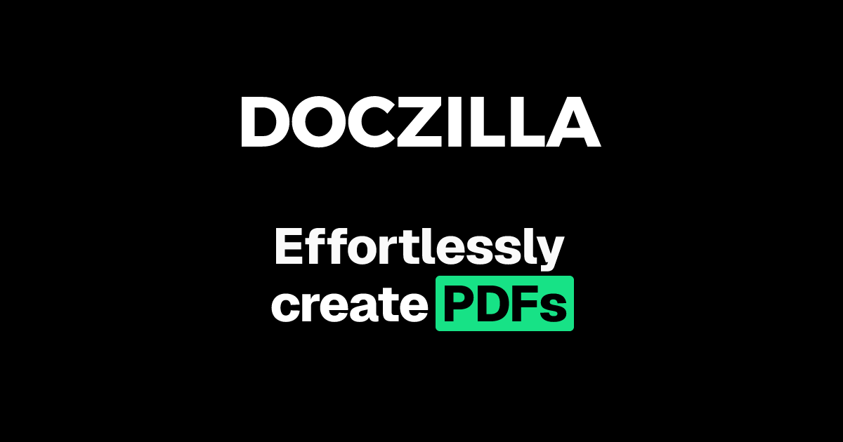Effortlessly create PDFs - Doczilla